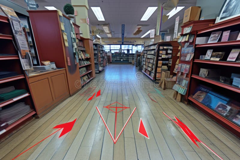 In-store Ar Navigation Arrows on Floor Stock Illustration ...