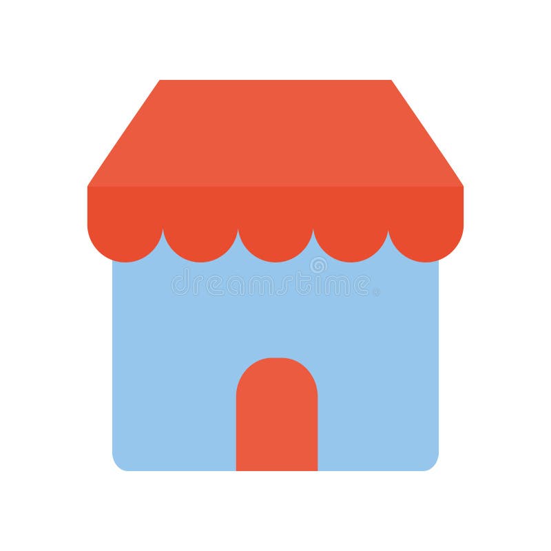 Store with a Blue and Red Color Stock Vector - Illustration of house ...
