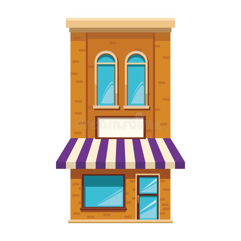 Store building cartoon stock vector. Illustration of store - 135442824