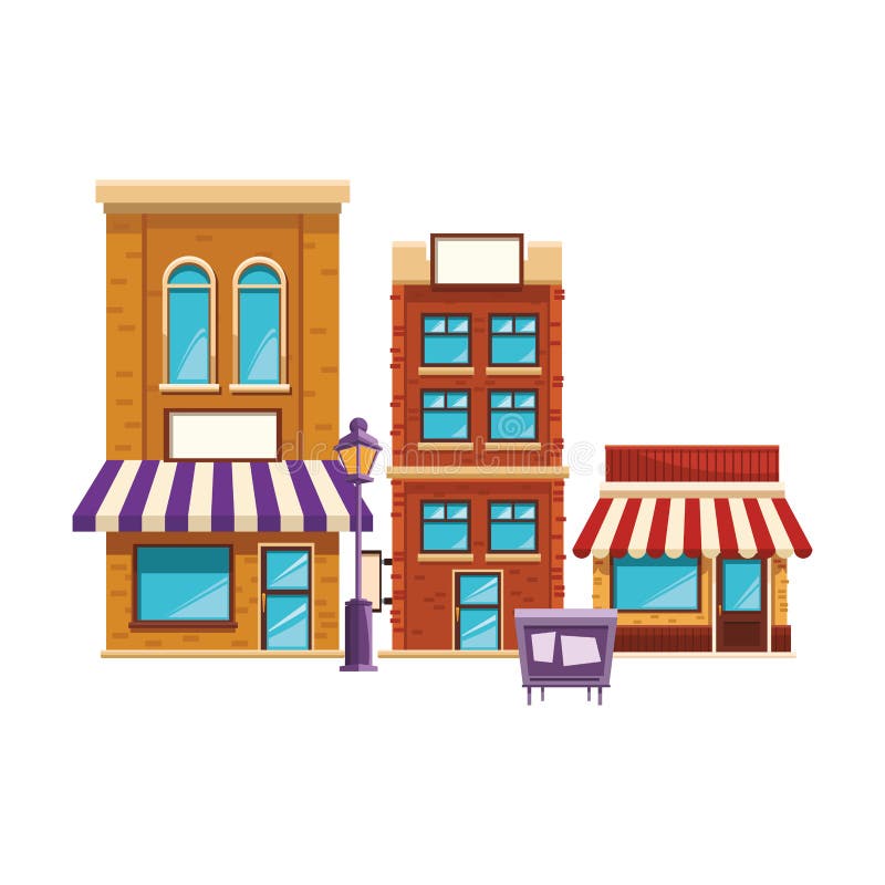 Store building cartoon stock vector. Illustration of shopping - 135442857