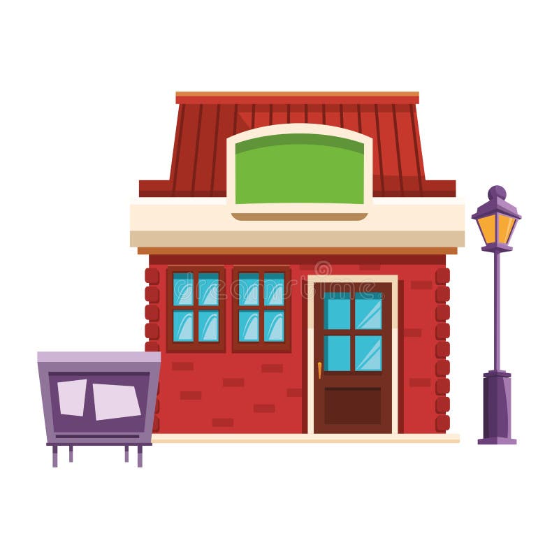 Store building cartoon stock vector. Illustration of vector - 135442869