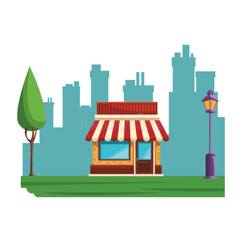 Store building cartoon stock vector. Illustration of supermarket ...