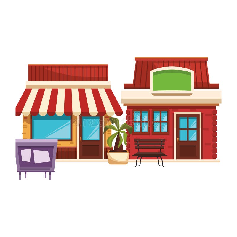 Store building cartoon stock vector. Illustration of product - 135442880