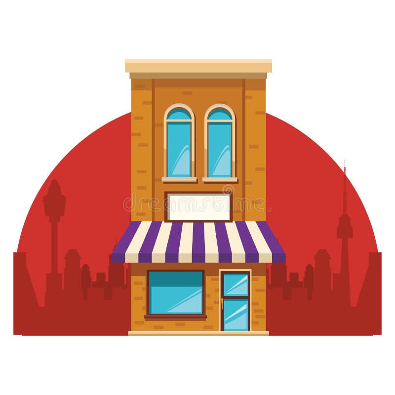 Store building cartoon stock vector. Illustration of supermarket ...