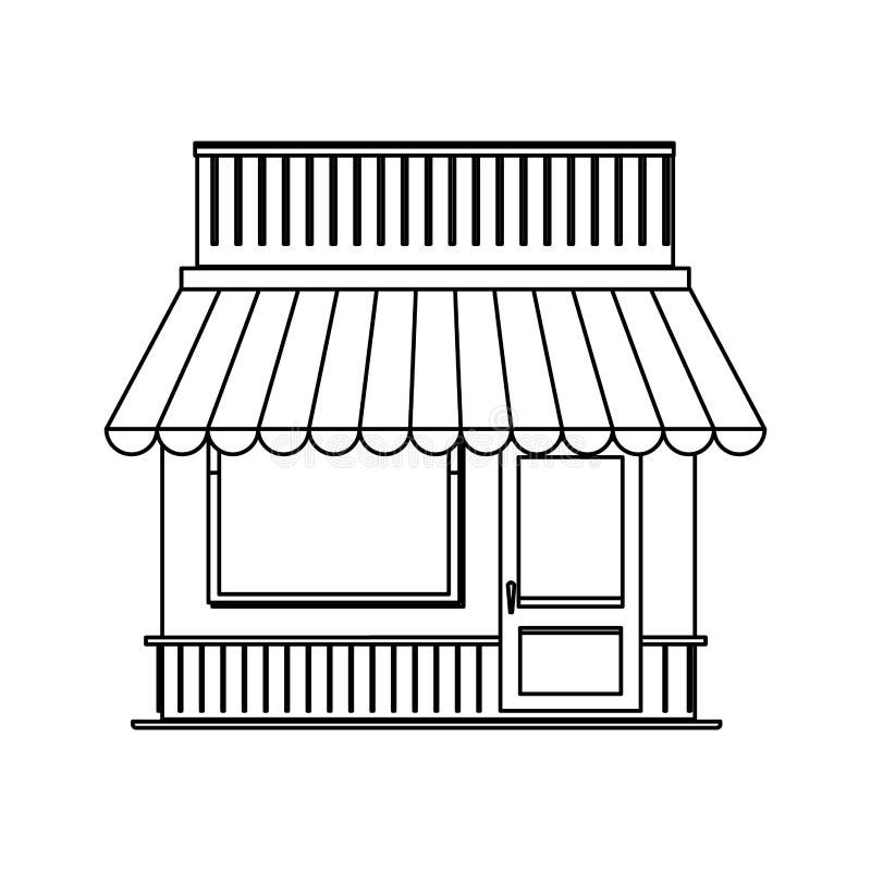 Store building cartoon stock vector. Illustration of boutique - 135443200