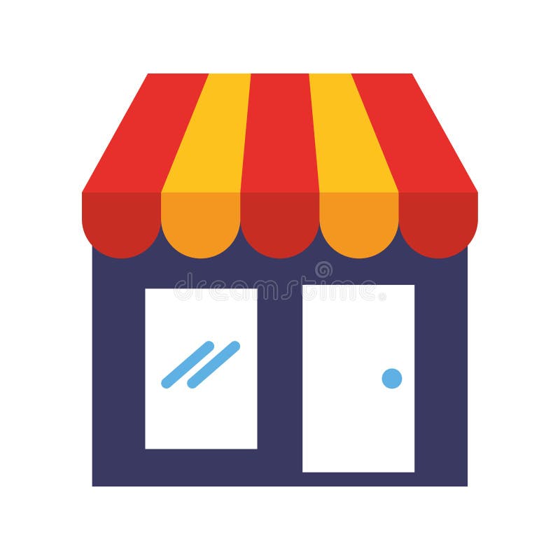 Store building front icon stock vector. Illustration of flat - 93813854