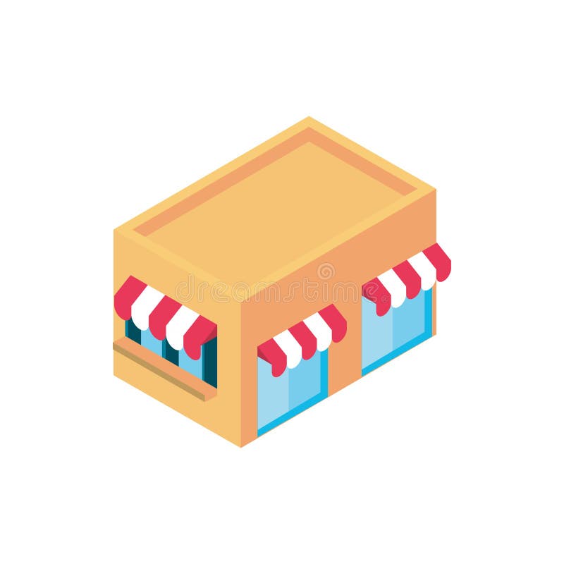 Store Building Online Shopping Isometric Icon Stock Vector ...