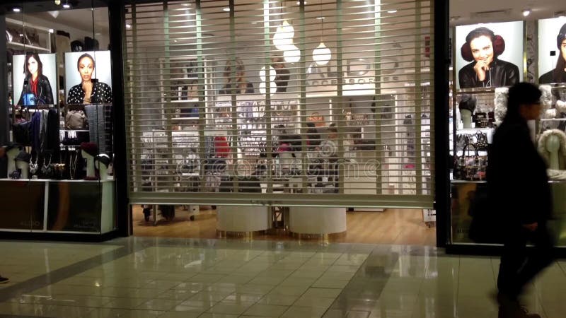 Store Closing Down at Night Inside Metropolis Shopping Mall. Stock ...