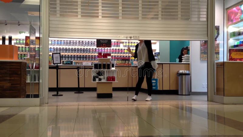 Store Closing Down At Night Inside Coquitlam Center Mall Stock Video ...