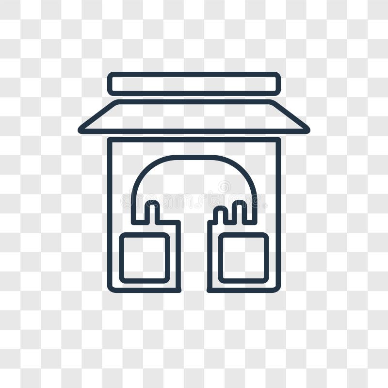 Store Concept Vector Linear Icon Isolated on Transparent Background ...