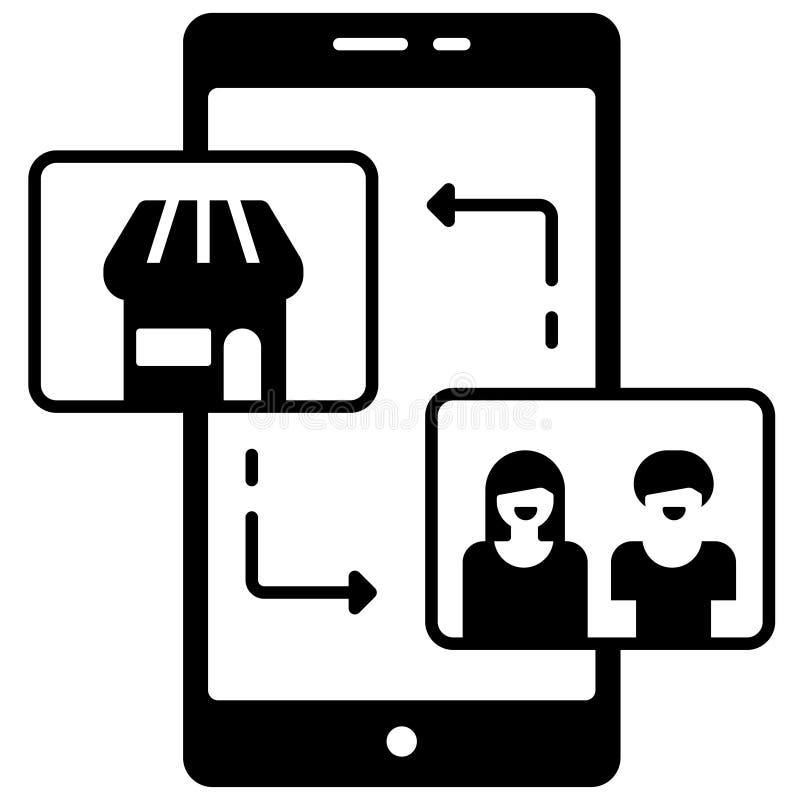 Store and Customer Connection Solid Illustration Stock Vector ...