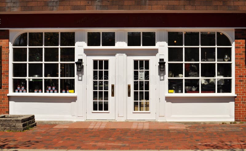 Store with display windows stock image. Image of window - 14245989