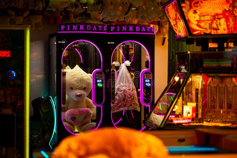 Store Filled with Different Arcade Games with Different Rewards Stock ...