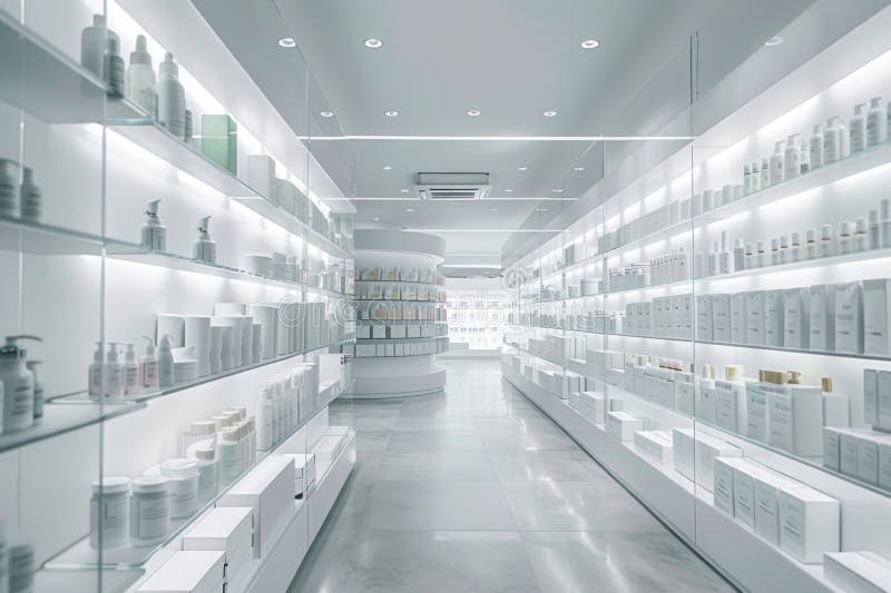 A Store Filled with Shelves of Various Bottles, Suitable for Product ...