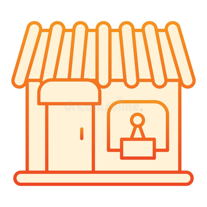 Store Flat Icon. Showcase Orange Icons in Trendy Flat Style. Shop ...