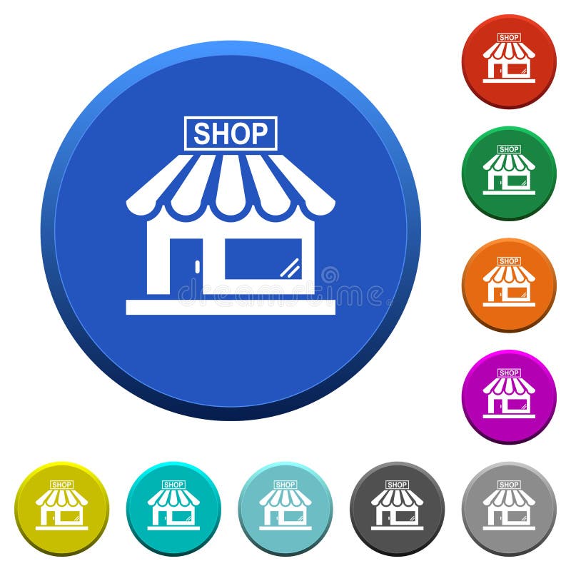 Store Front Beveled Buttons Stock Vector - Illustration of building ...