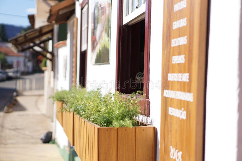 A store front in Brazil stock image. Image of spanish - 55781041