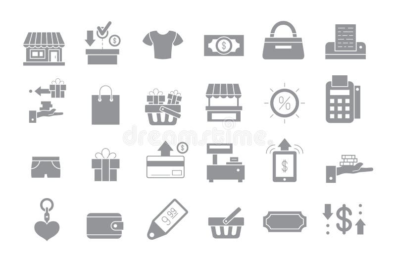 Set of gray business icons stock vector. Illustration of social - 68795613