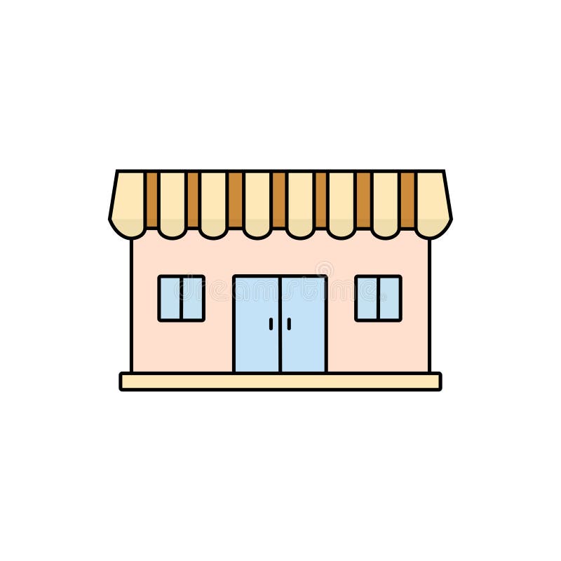 Store Icon Design, Shop Building Vector, Simple Cartoon Building ...