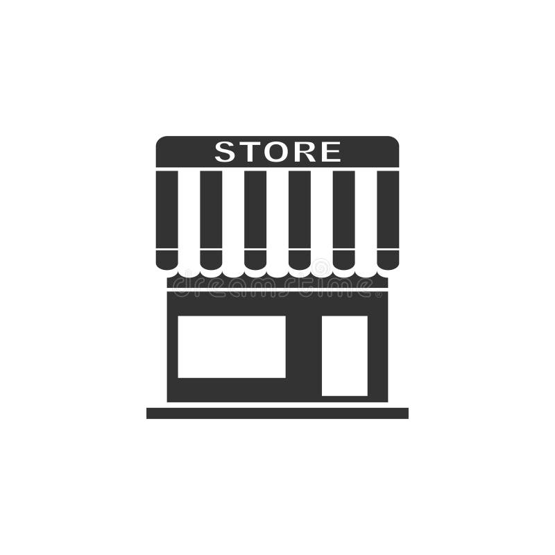 Store icon flat stock vector. Illustration of commerce - 136145382