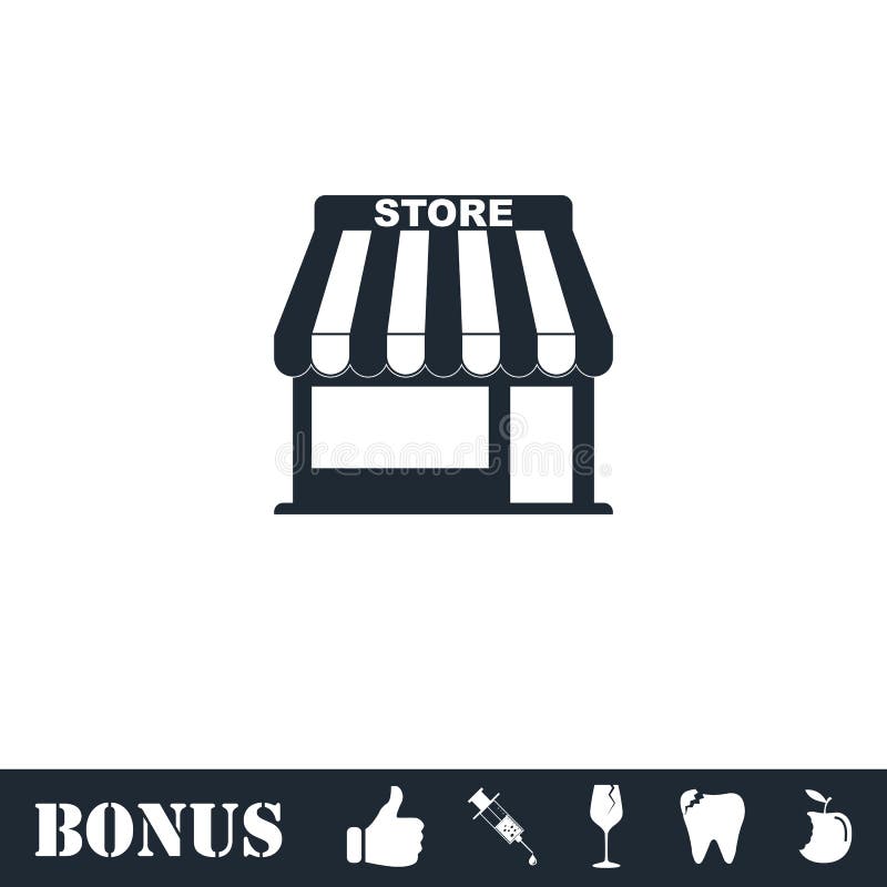 Store icon flat stock vector. Illustration of flat, city - 151748512