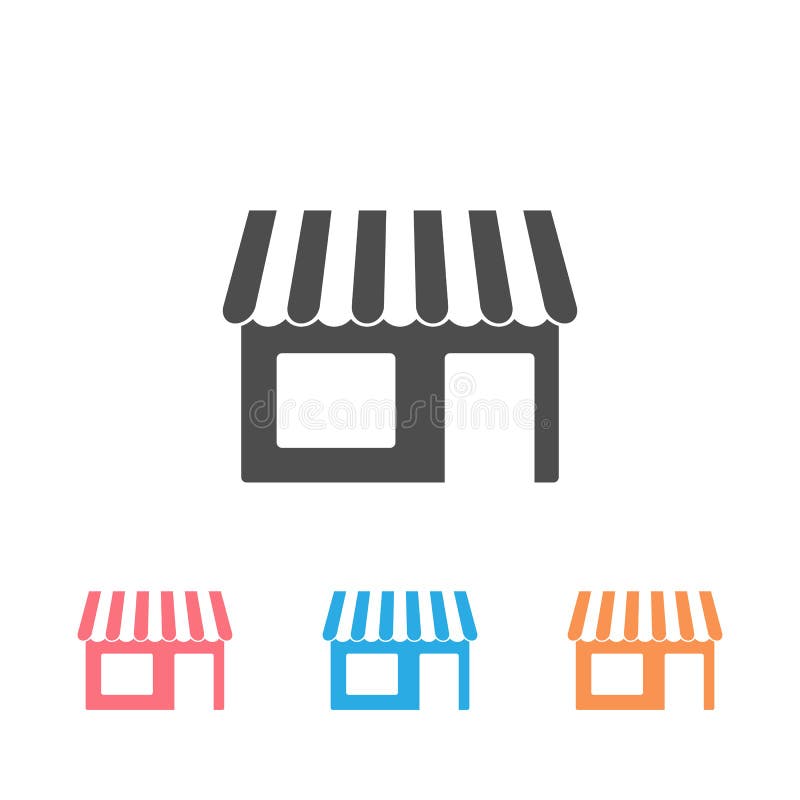 Store Icon Set. Simple Filled Store Vector Stock Vector - Illustration ...