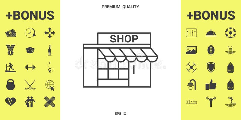 Store icon symbol stock vector. Illustration of internet - 123764972