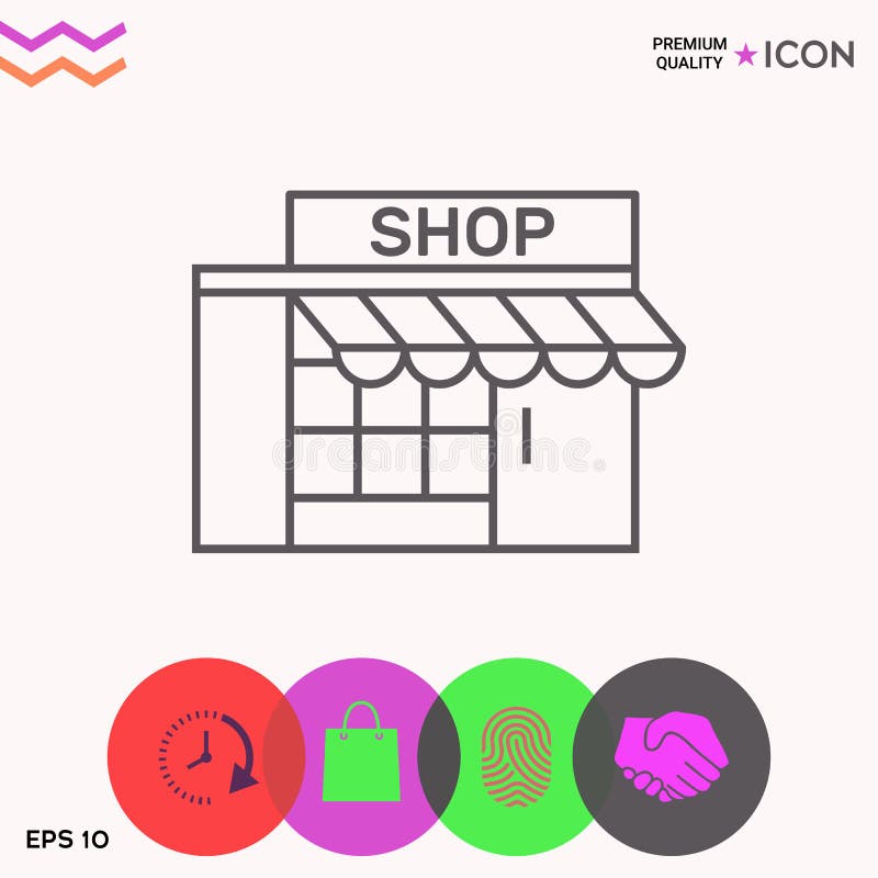 Store icon symbol stock vector. Illustration of boutique - 129344244