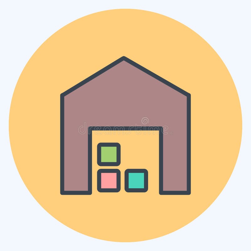 Store Icon in Trendy Color Mate Style Isolated on Soft Blue Background ...