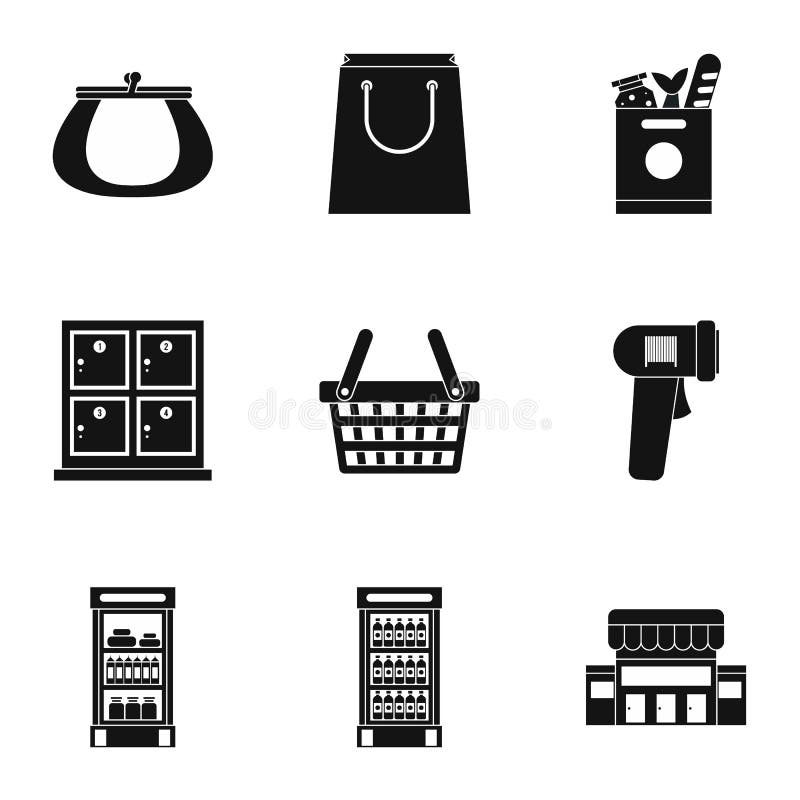 Store Icons Set, Simple Style Stock Vector - Illustration of retail ...