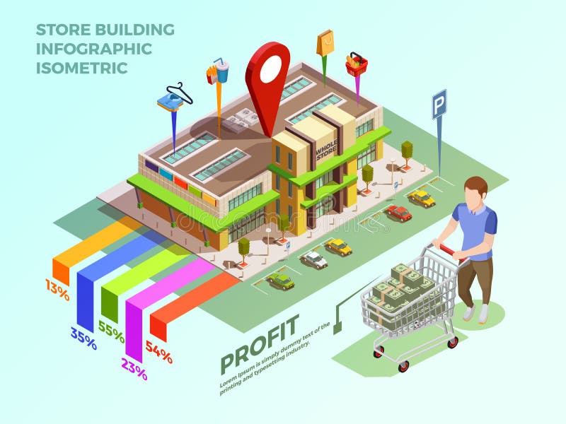 Store Infograhic Isometric Concept Stock Vector - Illustration of ...
