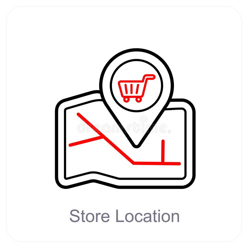 Store Location and Location Icon Concept Stock Illustration ...