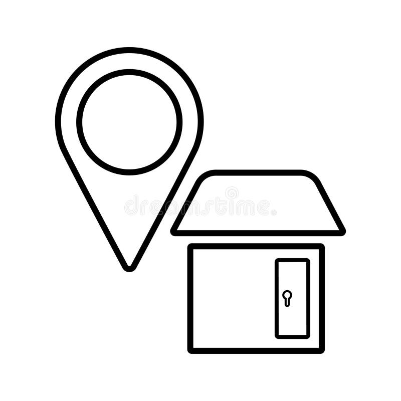Store Location Icon. Outline Symbol Stock Vector - Illustration of ...