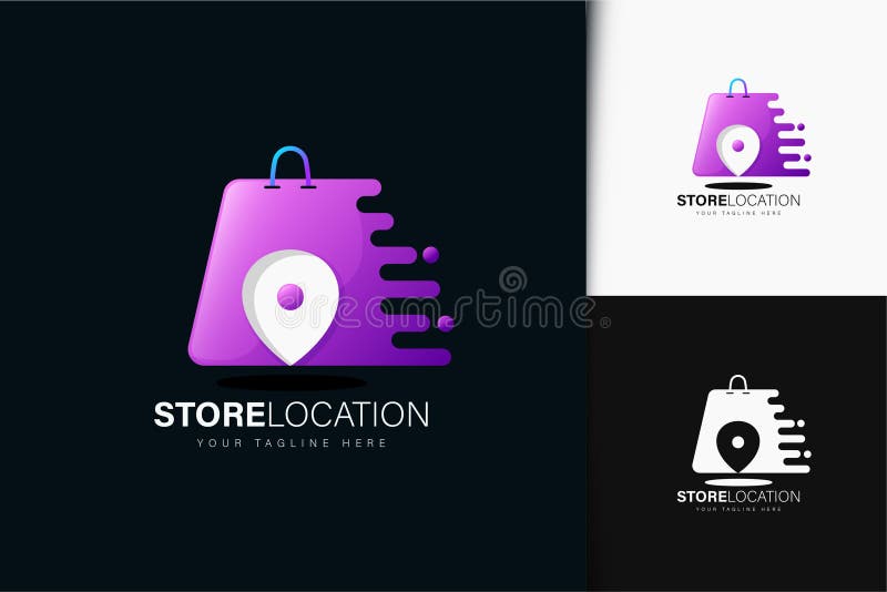 Store Location Logo Design with Gradient Stock Vector - Illustration of ...