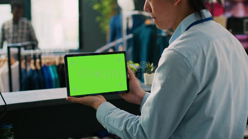 Store Manager Analyzing Tablet Computer Stock Footage - Video of ...