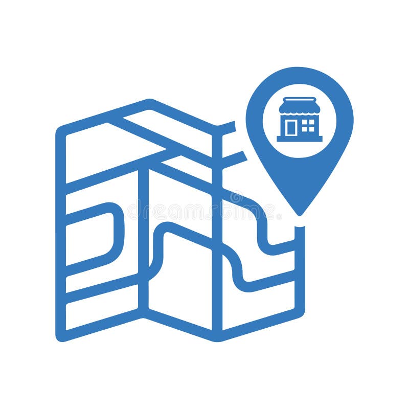 Store, Map, Location Icon. Blue Color Design Stock Vector ...