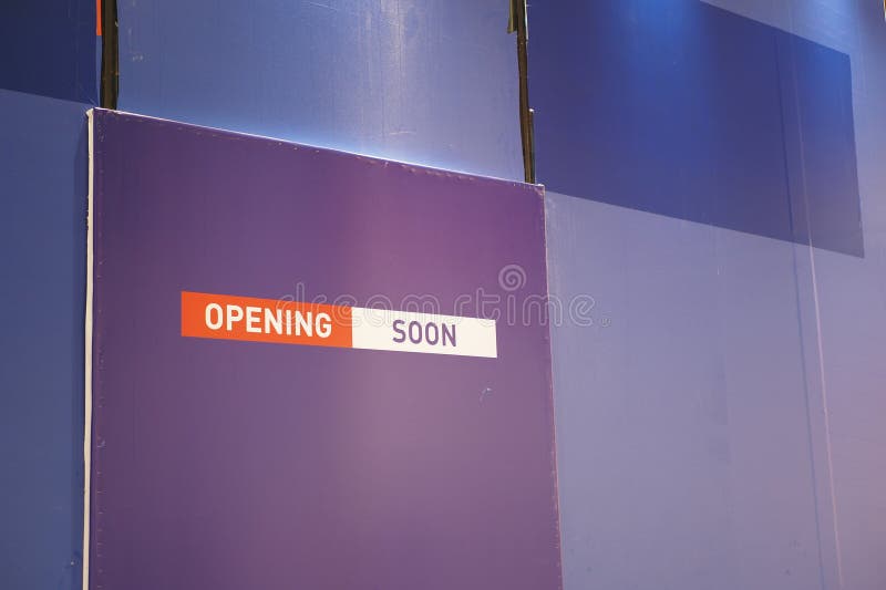 Store Opening Soon Sign on Blue Background , Stock Image - Image of ...