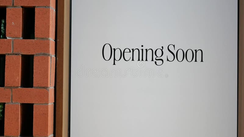 Store Opening Soon Sign White Door Stock Footage - Video of ...