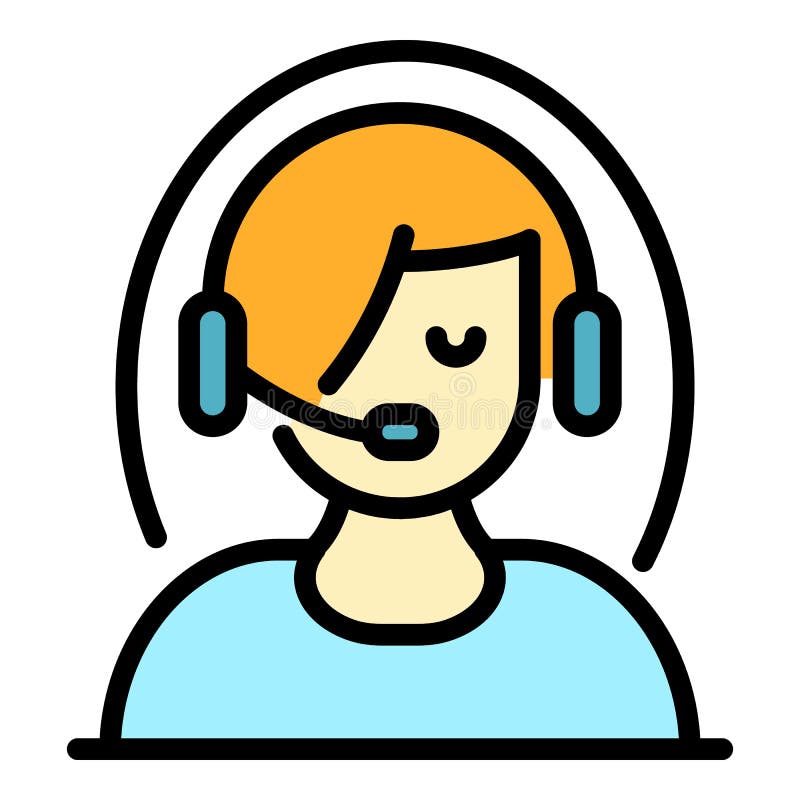 Store Operator Icon Color Outline Vector Stock Vector - Illustration of ...