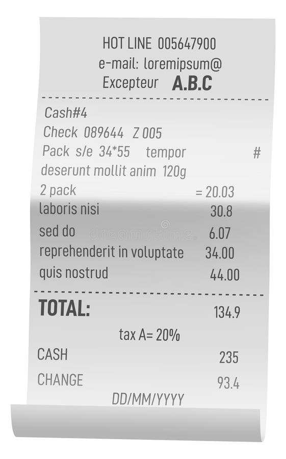 Realistic Receipt Stock Illustrations – 1,222 Realistic Receipt Stock ...