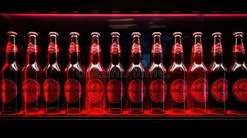 Store red beer stock illustration. Illustration of glow - 369918062