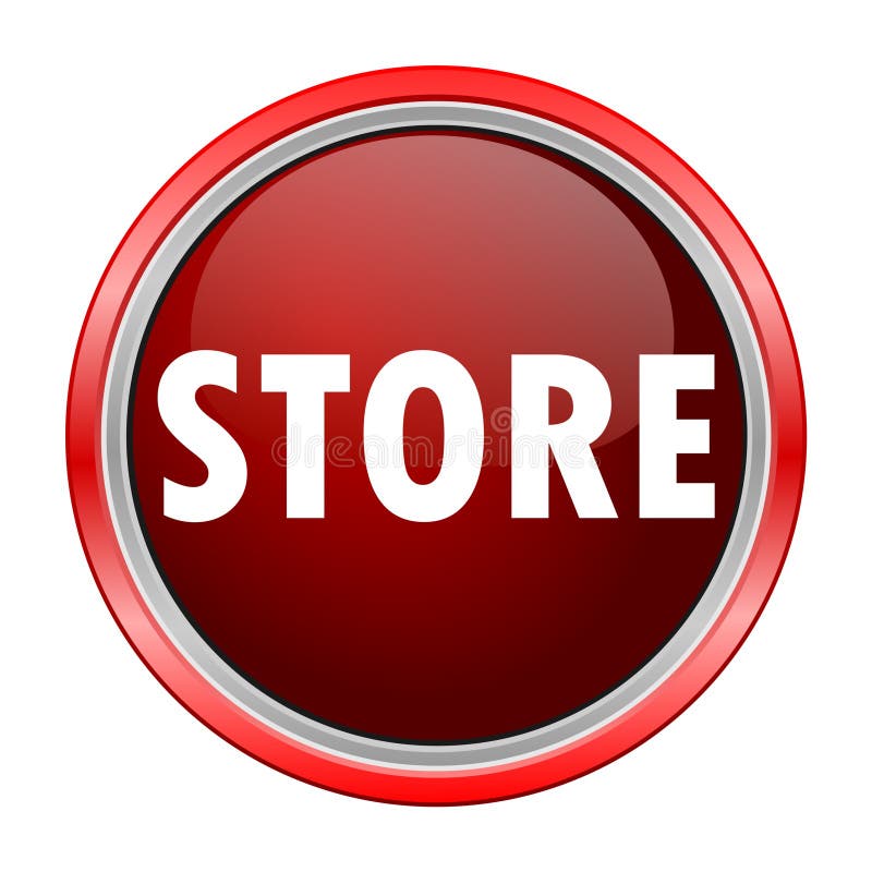 Store Round Metallic Red Button Stock Vector - Illustration of good ...