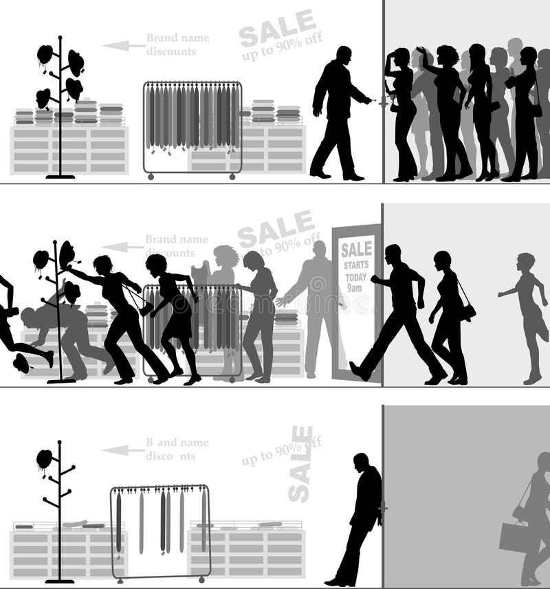 Store sale stock vector. Illustration of wait, shoppers - 14992135