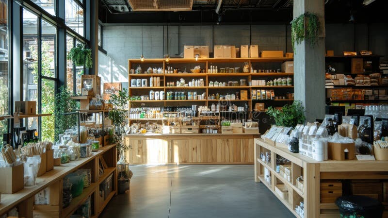 A Store with Shelves of Various Types of Goods Stock Illustration ...