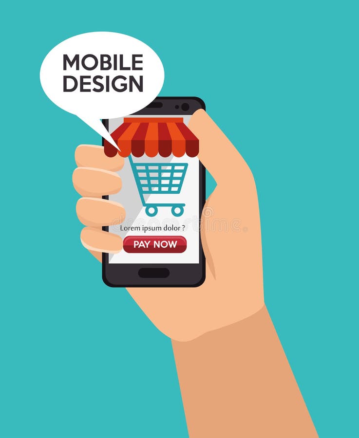 Store Shop Online Mobile Design Stock Illustration - Illustration of ...