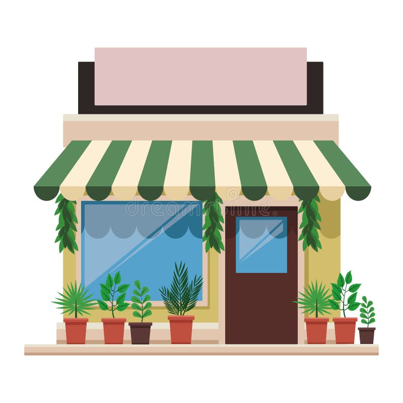 Store Shopping Front Cartoon Stock Vector - Illustration of cartoon ...