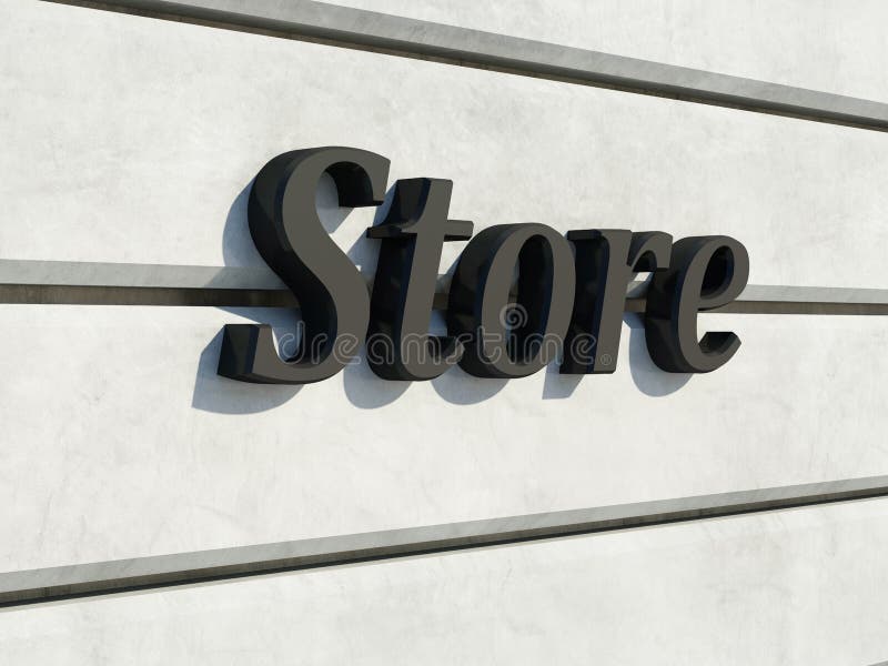 Store Sign on a Facade of the Building. Stock Illustration ...