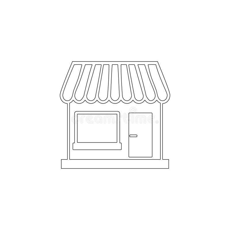 Simple Store Front Shop Vector Outline Icon Illustration Stock Vector ...