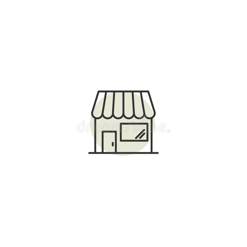Store Small Local Building Line Icon. Awning Storefront Grocery Facade ...