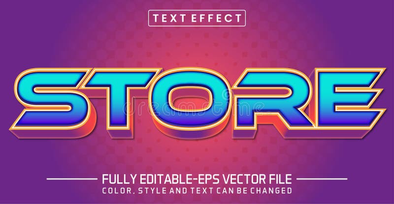 Store Text Editable Style Effect Stock Vector - Illustration of concept ...